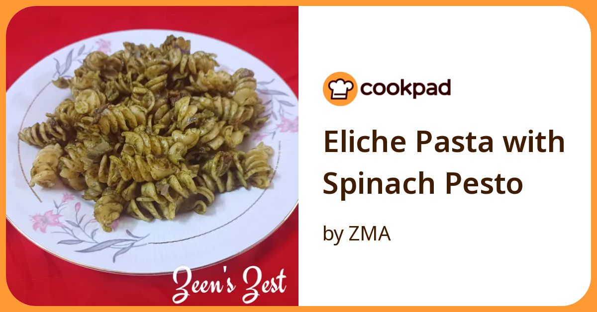 Eliche Pasta With Spinach Pesto Recipe by ZMA - Cookpad